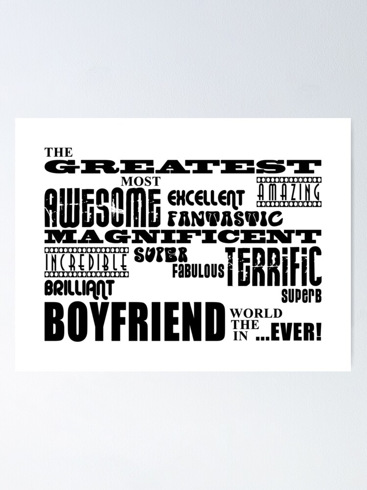 "Greatest Boyfriend Word Cloud" Poster by tobiphoto | Redbubble