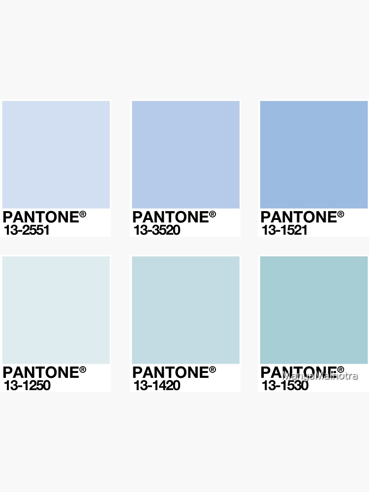 "Shades of Blue - Pantone Swatches" Sticker by ManyaMalhotra | Redbubble