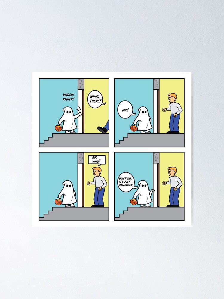 "Knock knock! Who's there! Boo! Boo who?" Poster for Sale by anisebou ...