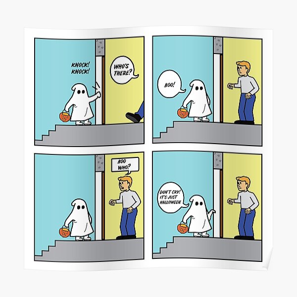 "Knock knock! Who's there! Boo! Boo who?" Poster for Sale by anisebou ...