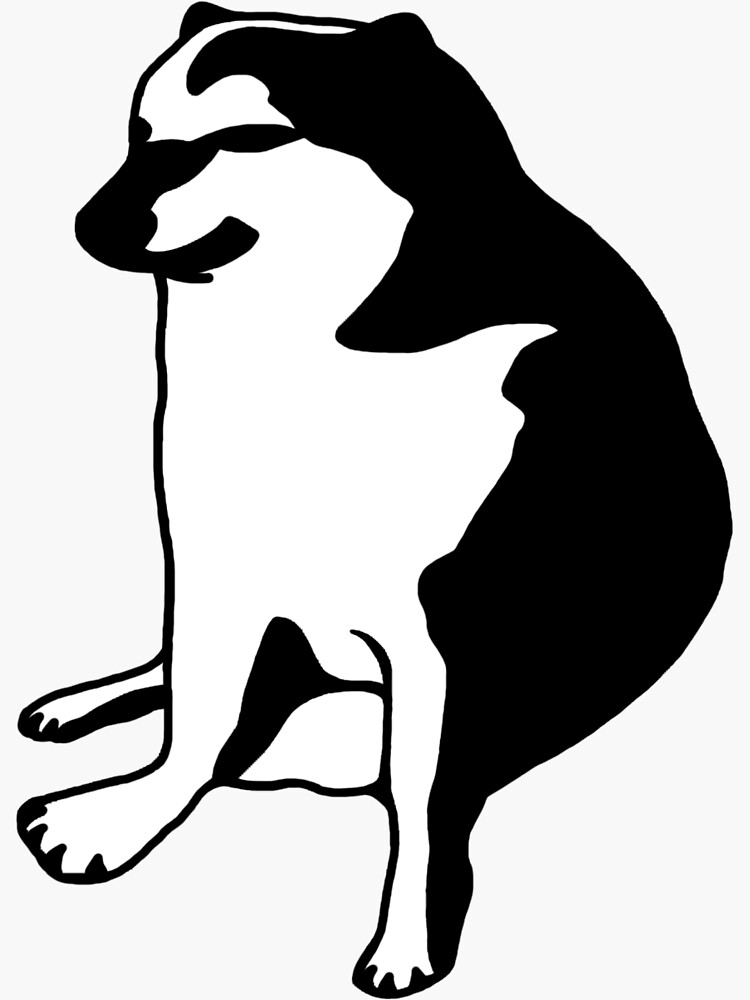 Pegatina con la obra «Cheems B&W» de LordDank | Redbubble