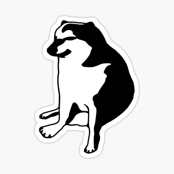 "Cheems B&W" Sticker by LordDank | Redbubble