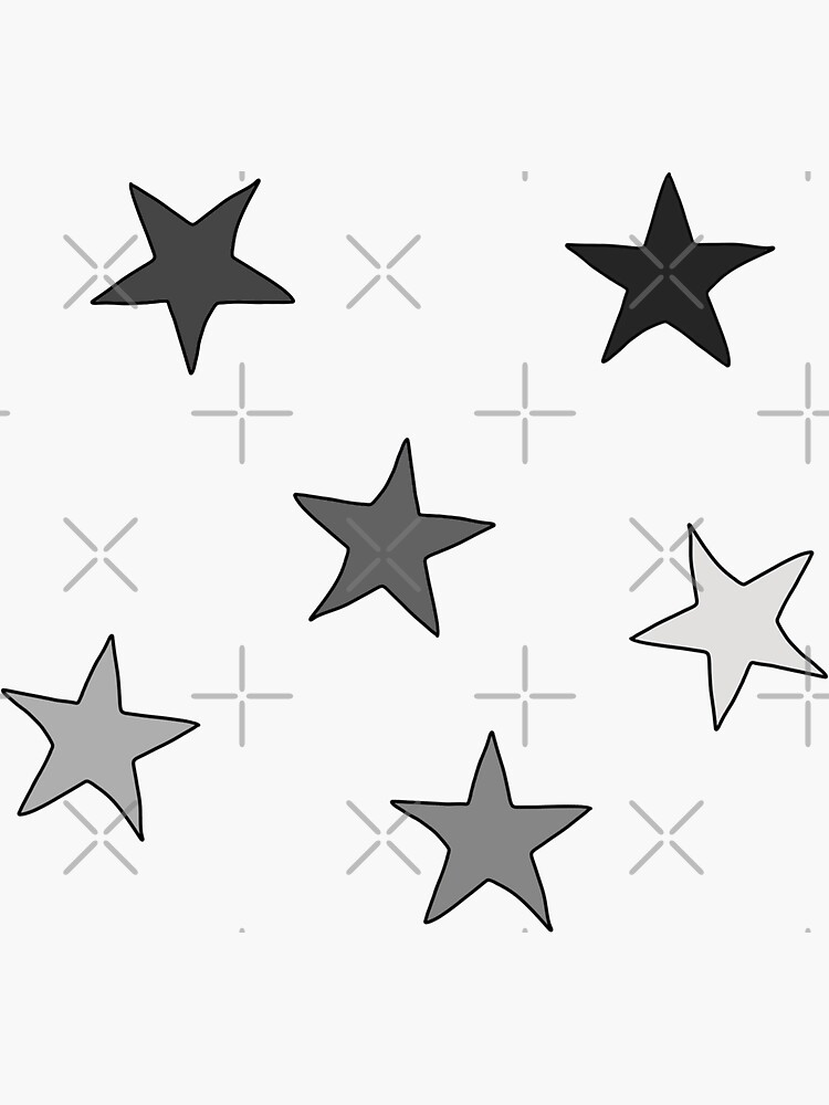 "Grayscale Stars" Sticker for Sale by isa-t | Redbubble