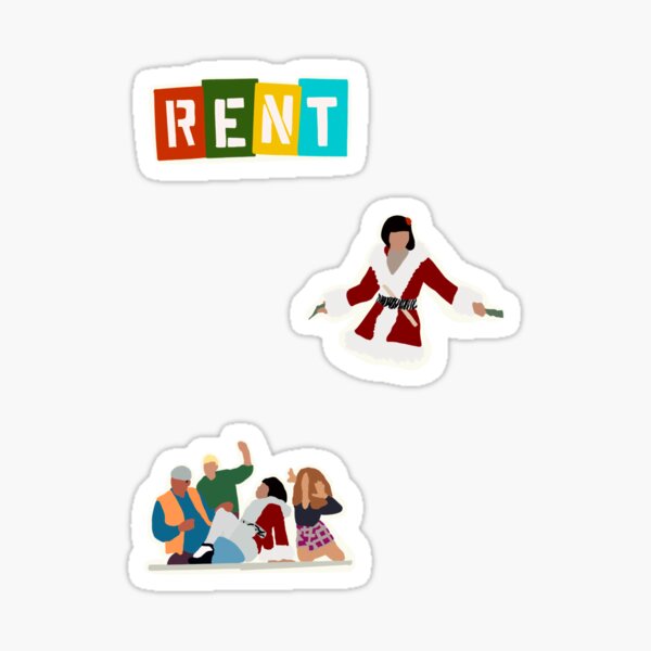 "Rent Sticker Pack " Sticker for Sale by broadwaynerd06 | Redbubble
