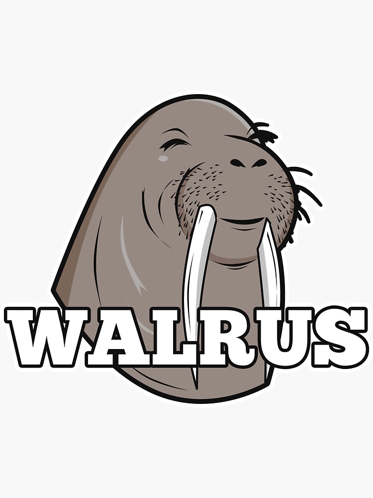 "Walrus font animal ocean" Sticker for Sale by Imutobi | Redbubble