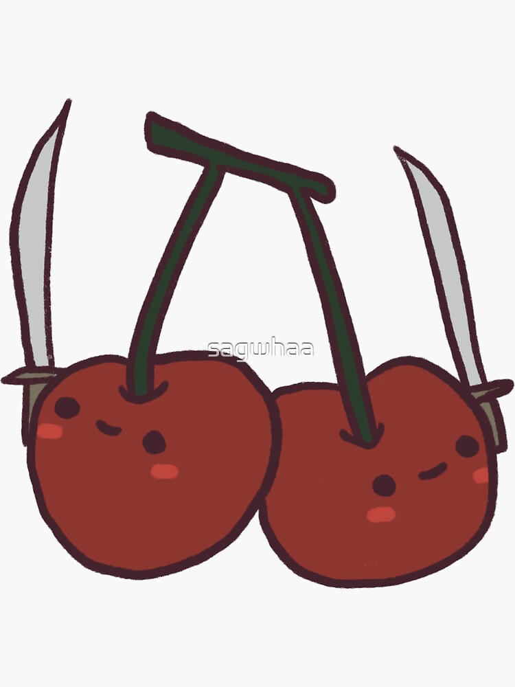 "chaotic evil cherry" Sticker for Sale by sagwhaa | Redbubble