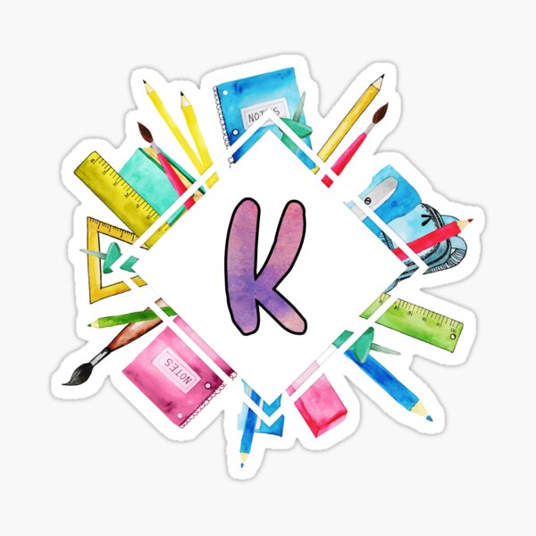 "Back To School Personalized Monogram Letter K" Sticker for Sale by ...