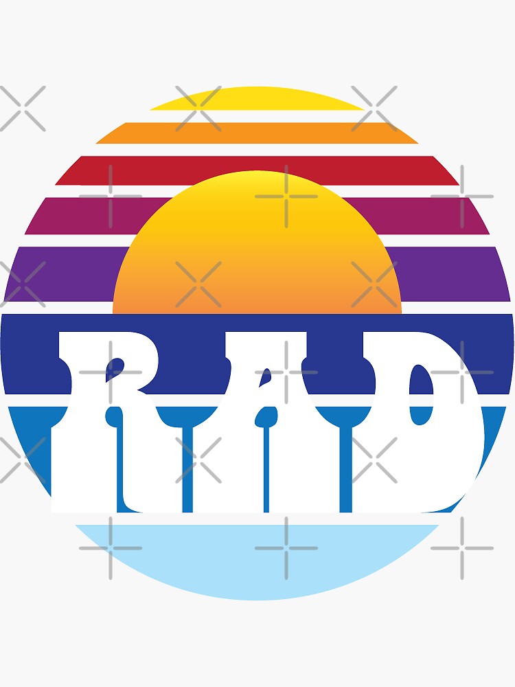 "RAD Vintage Sunset" Sticker for Sale by blubirdcreative | Redbubble