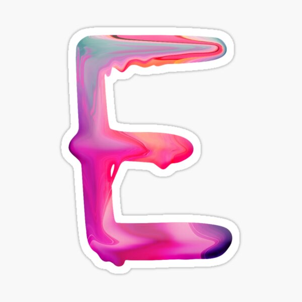 "Pastel painted letter E" Sticker by Trassia | Redbubble