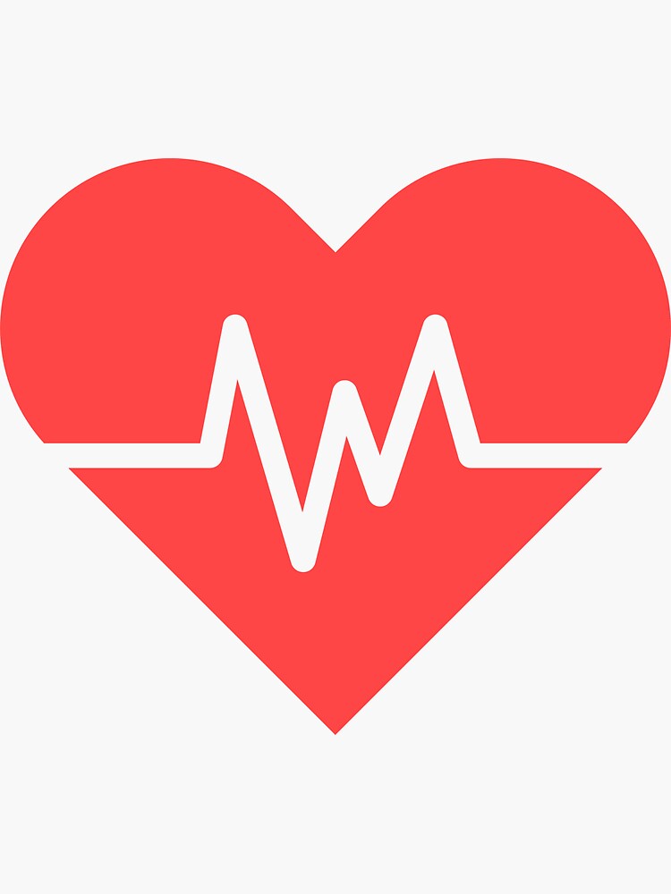"Big Red Heart with Pulse" Sticker for Sale by RainbowBudgie | Redbubble