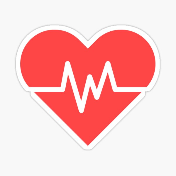 "Big Red Heart with Pulse" Sticker for Sale by RainbowBudgie | Redbubble