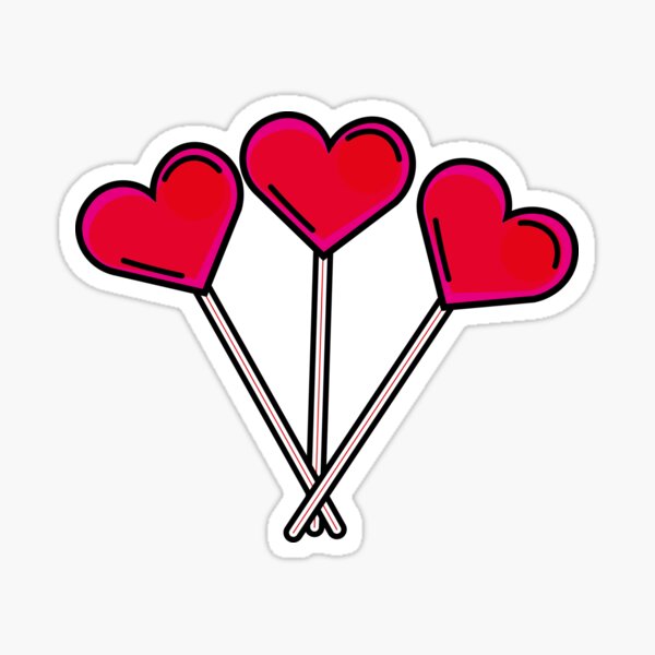 "3 pink adorable heart lollipops candy super duper cute gift for best ...