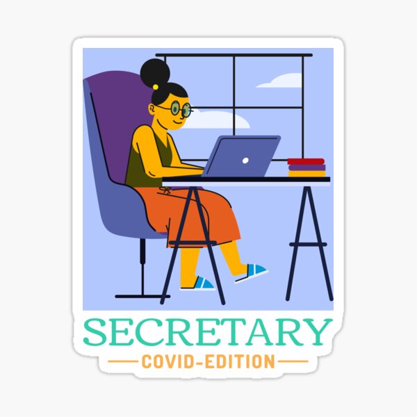 "Secretary Covid edition facemask" Sticker for Sale by planets12style ...