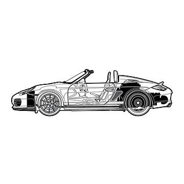 "Porsche Boxster Spyder (987) Blueprint" Poster for Sale by in-transit ...