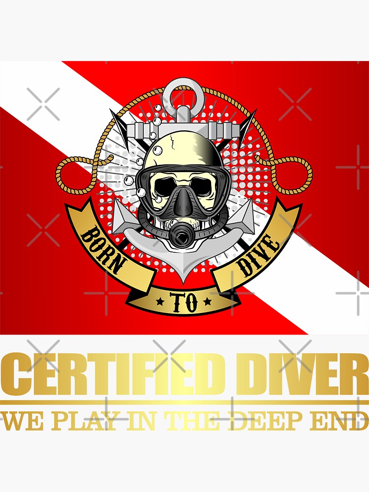 "Certified Diver (BTD)" Sticker for Sale by curranmorgan | Redbubble