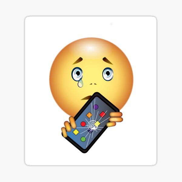 "Broken Phone Emoji" Sticker for Sale by Pomfretcake | Redbubble