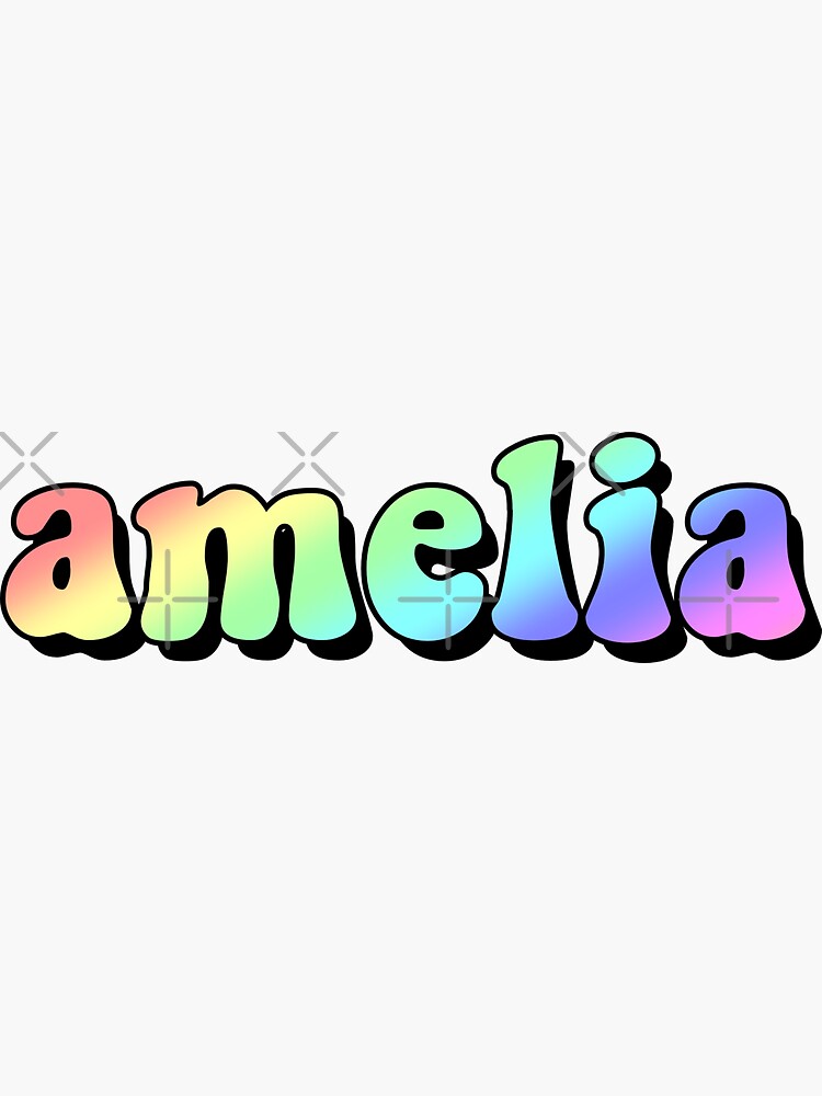 "aesthetic rainbow amelia name" Sticker for Sale by STAR10008 | Redbubble