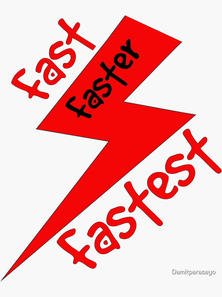 "Fast.Faster.Fastest Run" Sticker by Damitparasayo | Redbubble
