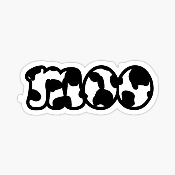 "moo" Sticker by aestheticonlyyy | Redbubble