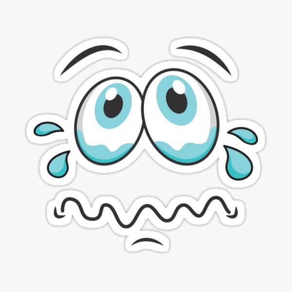 "Crying Animated face" Sticker for Sale by PeterSS | Redbubble