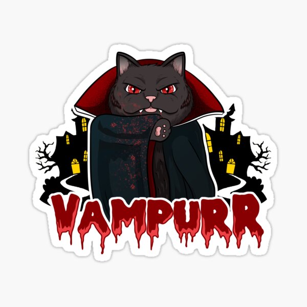 "cat vampire halloween" Sticker for Sale by luisdraw | Redbubble