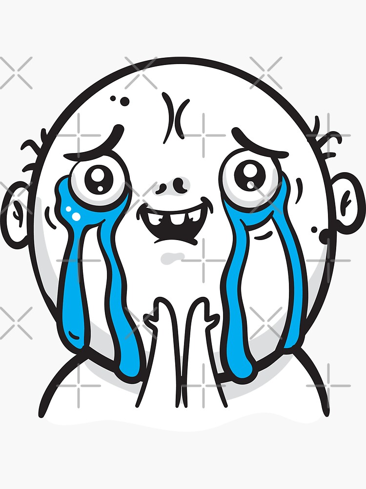 "Happy Crying" Sticker for Sale by zoljo | Redbubble