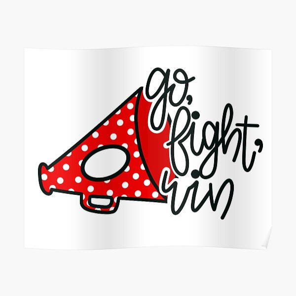 "Go, Fight, Win Football Cheerleader" Poster for Sale by MaggieEDoodles ...