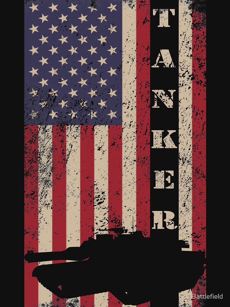 "Tanker Abrams US Army Tank Patriotic American Flag Gift" T-shirt for ...