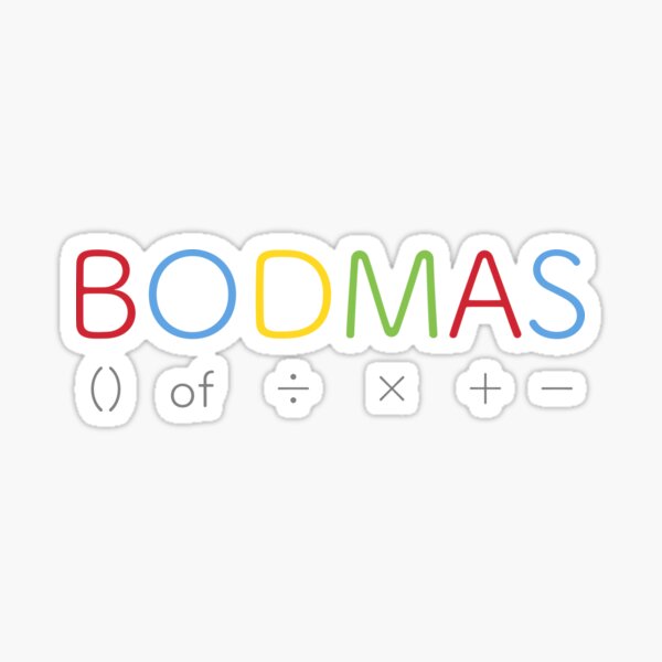 "BODMAS - Math Rules" Sticker for Sale by funmaths | Redbubble