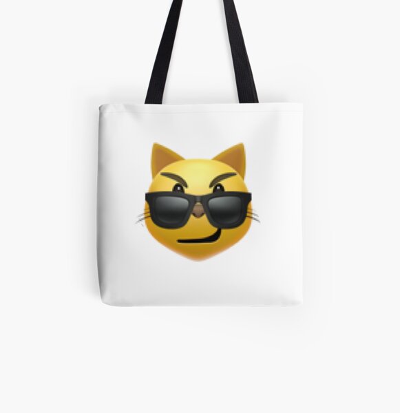 "Cat Smirk with Sunglasses Emoji" Tote Bag for Sale by piperdooley ...