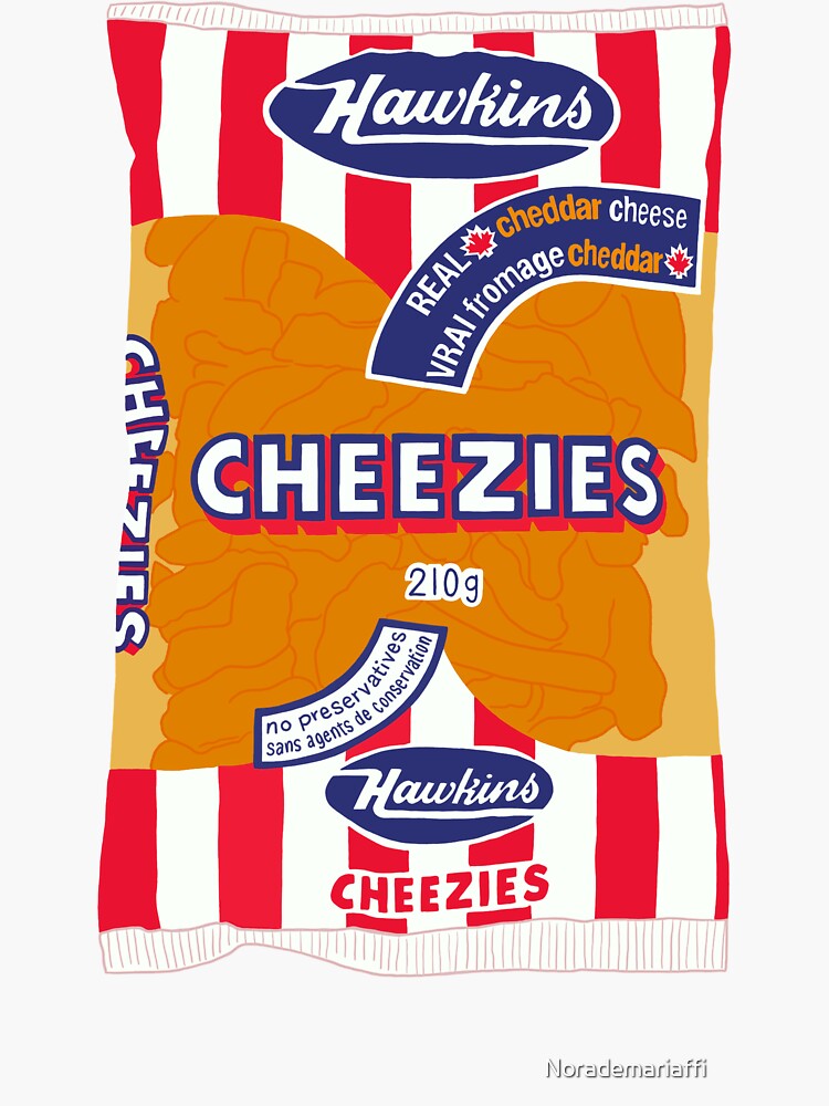 "Hawkins Cheezies" Sticker for Sale by Norademariaffi | Redbubble