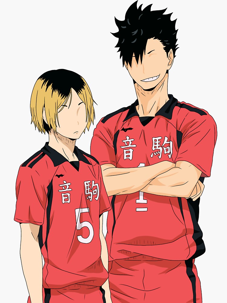 "Haikyuu Kenma and Kuroo Outlined " Sticker by liviw12 | Redbubble