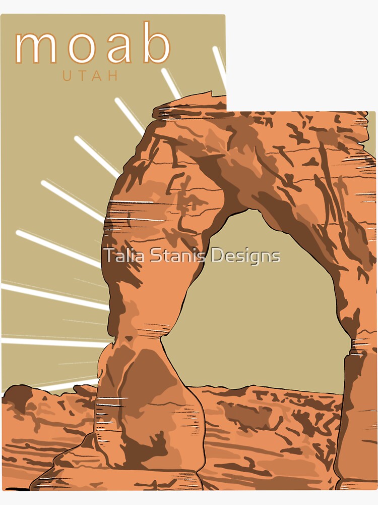 "Moab, Utah" Sticker by designsbytalia | Redbubble