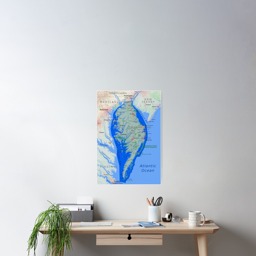"Delmarva Peninsula map" Poster for Sale by kmusser | Redbubble