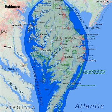 "Delmarva Peninsula map" Art Board Print for Sale by kmusser | Redbubble