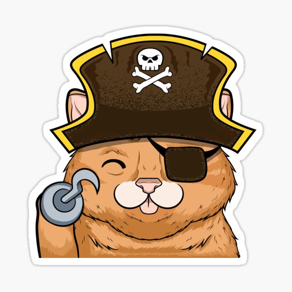 "Funny cat halloween pirate" Sticker by luisdraw | Redbubble