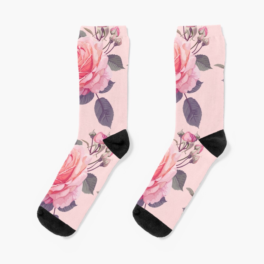 "Romantic Pink English Rose " Socks for Sale by PinkRainbow | Redbubble
