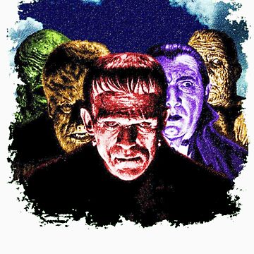 "Classic Monsters COLOR POP!" Sticker for Sale by sashakeen | Redbubble