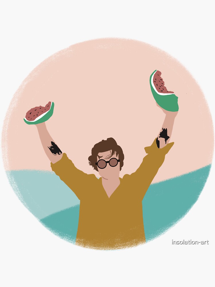 "Harry Styles Watermelon sugar" Sticker for Sale by insolation-art ...