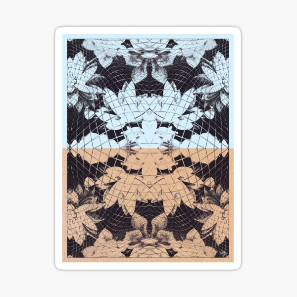 "Floral Kaleidoscope 2: Two Tone" Sticker by DesignsByER | Redbubble