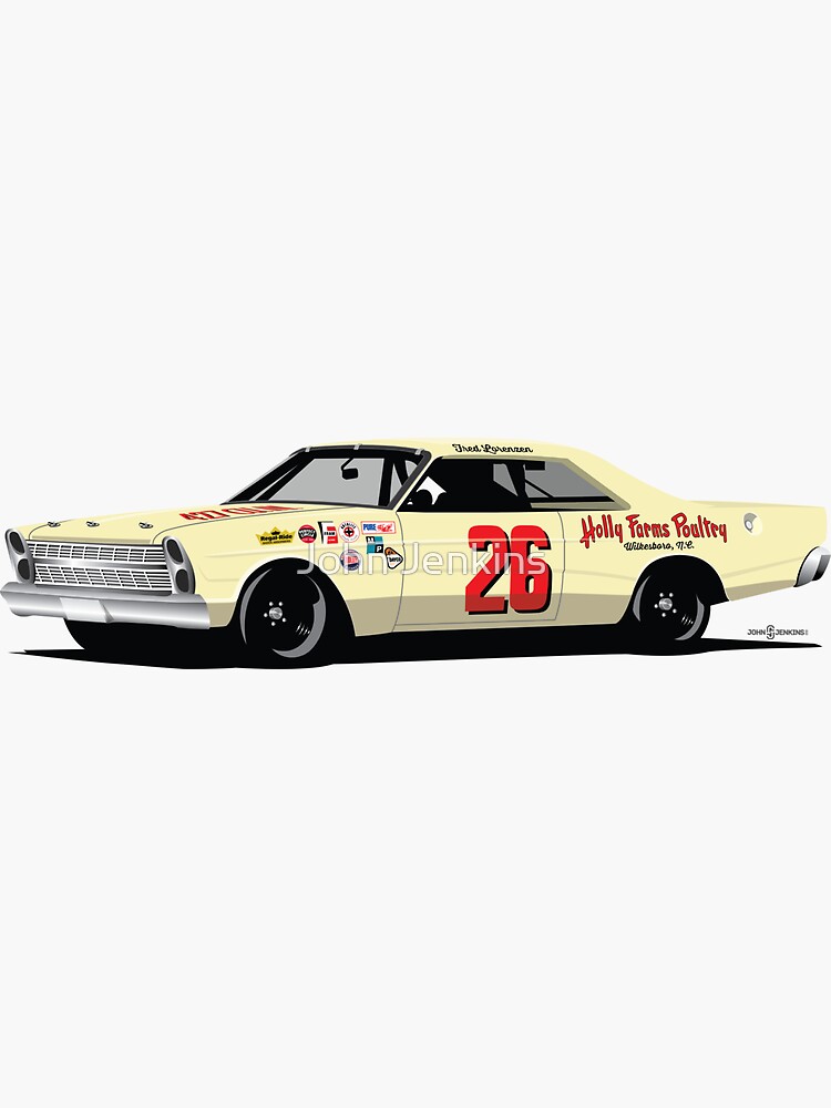 "1966 Junior Johnson Ford Galaxie" Sticker for Sale by JohnJenkins ...