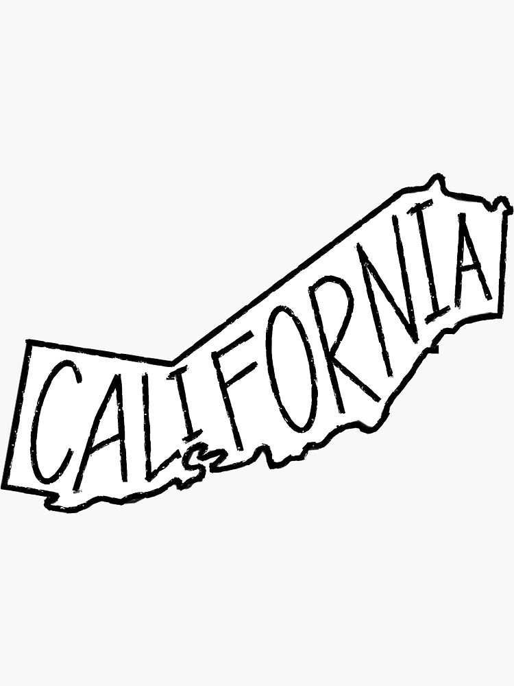 "california state outline" Sticker by Kj-Juliet | Redbubble