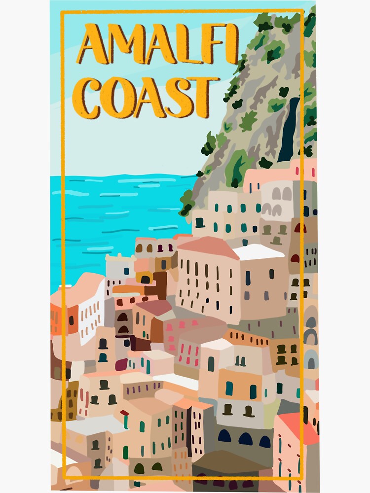 "Amalfi Coast Post Card " Sticker for Sale by Green1616 | Redbubble
