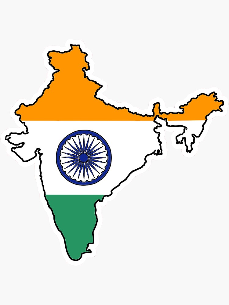 "india flag map sticker" Sticker for Sale by sereneg00 | Redbubble