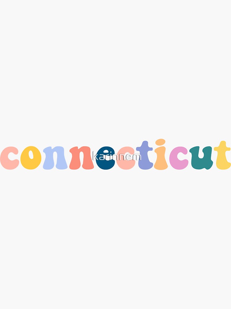 "Connecticut Word Text Sticker" Sticker for Sale by karinnem | Redbubble