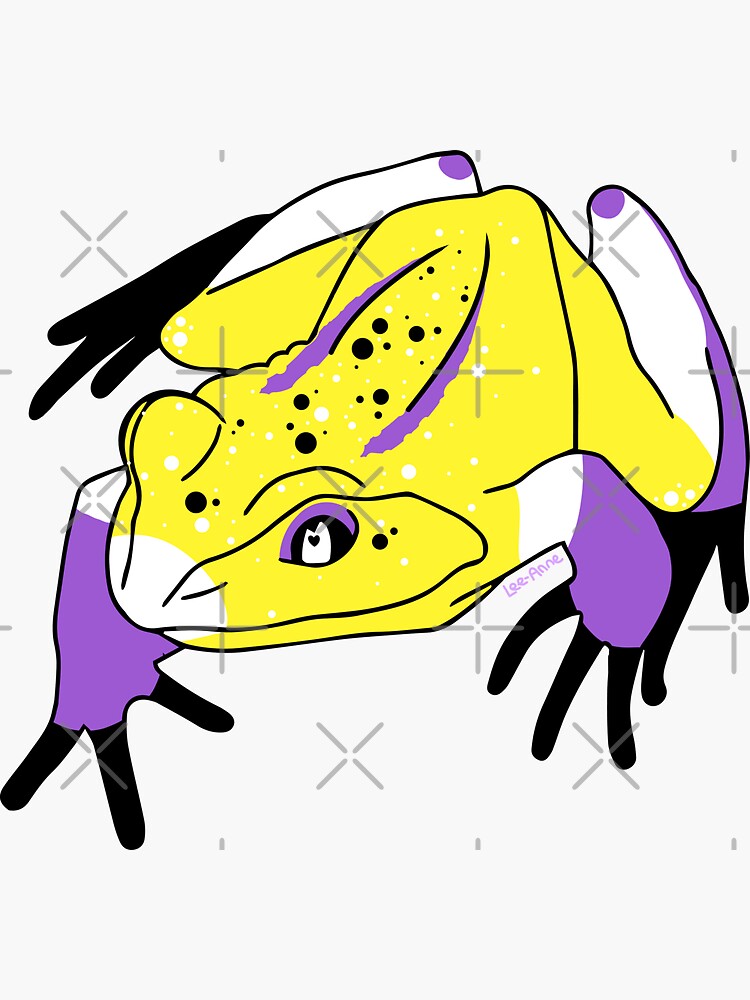"Non-Binary Pride Flag Frog / Toad" Sticker by only-two | Redbubble
