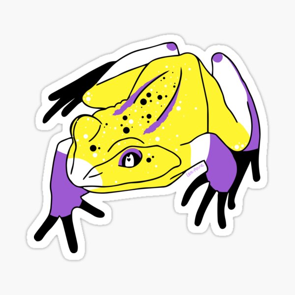 "Non-Binary Pride Flag Frog / Toad" Sticker by only-two | Redbubble