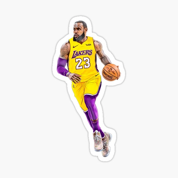 "LeBron James & Lakers" Sticker for Sale by KaizerDesign | Redbubble