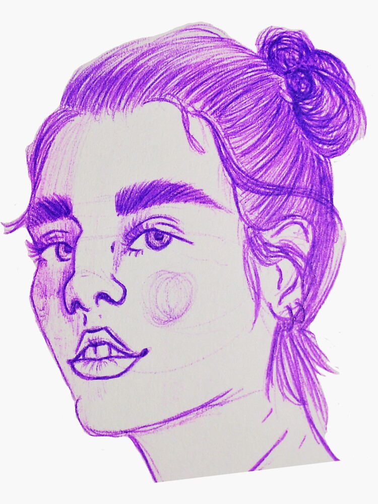 "Purple Girl" Sticker by ashty21 | Redbubble
