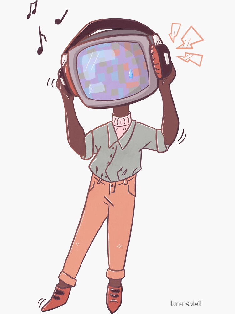 "TV-head" Sticker by luna-soleil | Redbubble